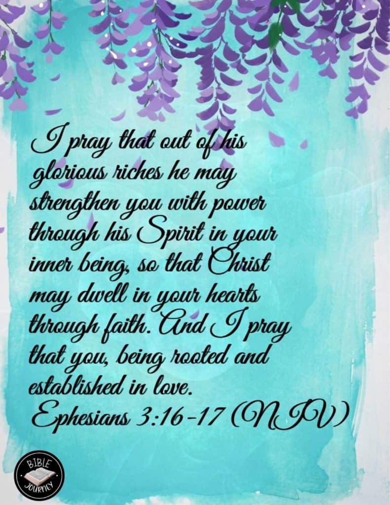 Ephesians 3:16-17 - NIV - Picture Bible Verse