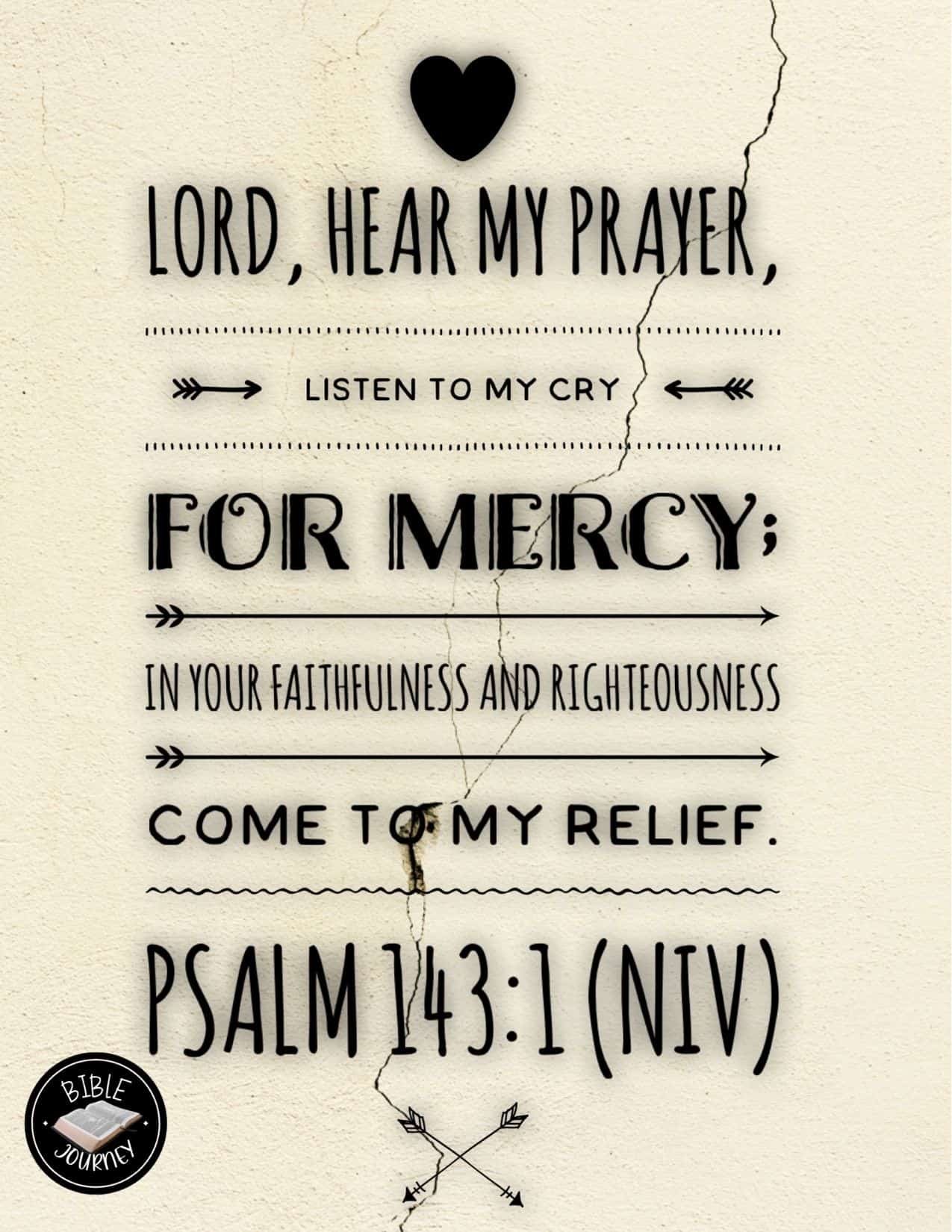 Psalm 143 1 NIV Picture Bible Verse