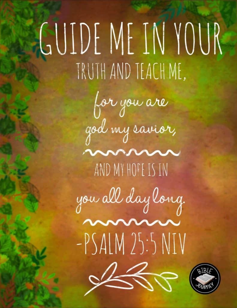 Psalm 25:5 NIV - A Bible Verse About Hope - Picture Bible Verses
