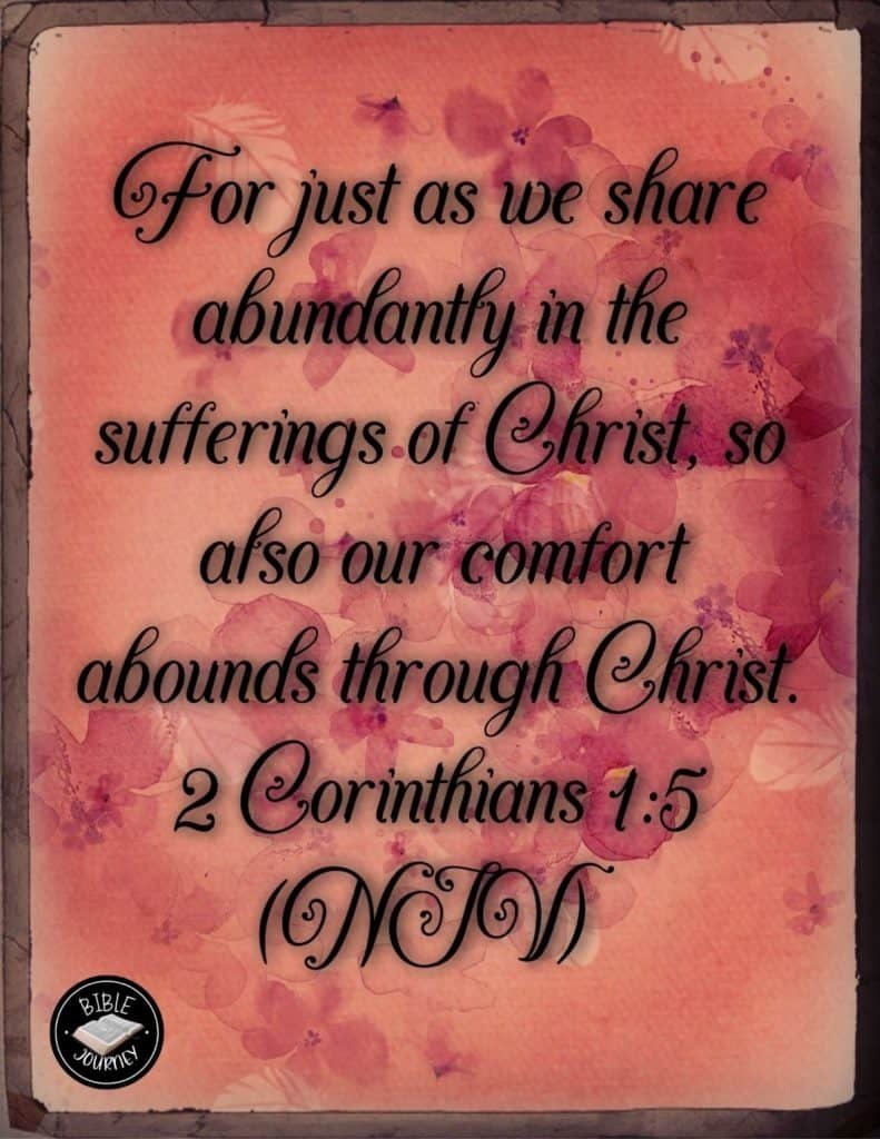 2 Corinthians 1:5 NIV - Comforting Bible Verse