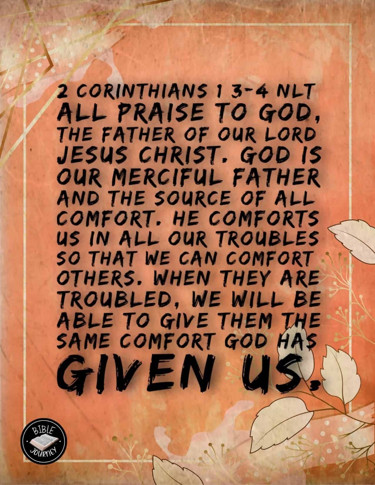 2 Corinthians 1:3-4 NLT - Picture Bible Verse