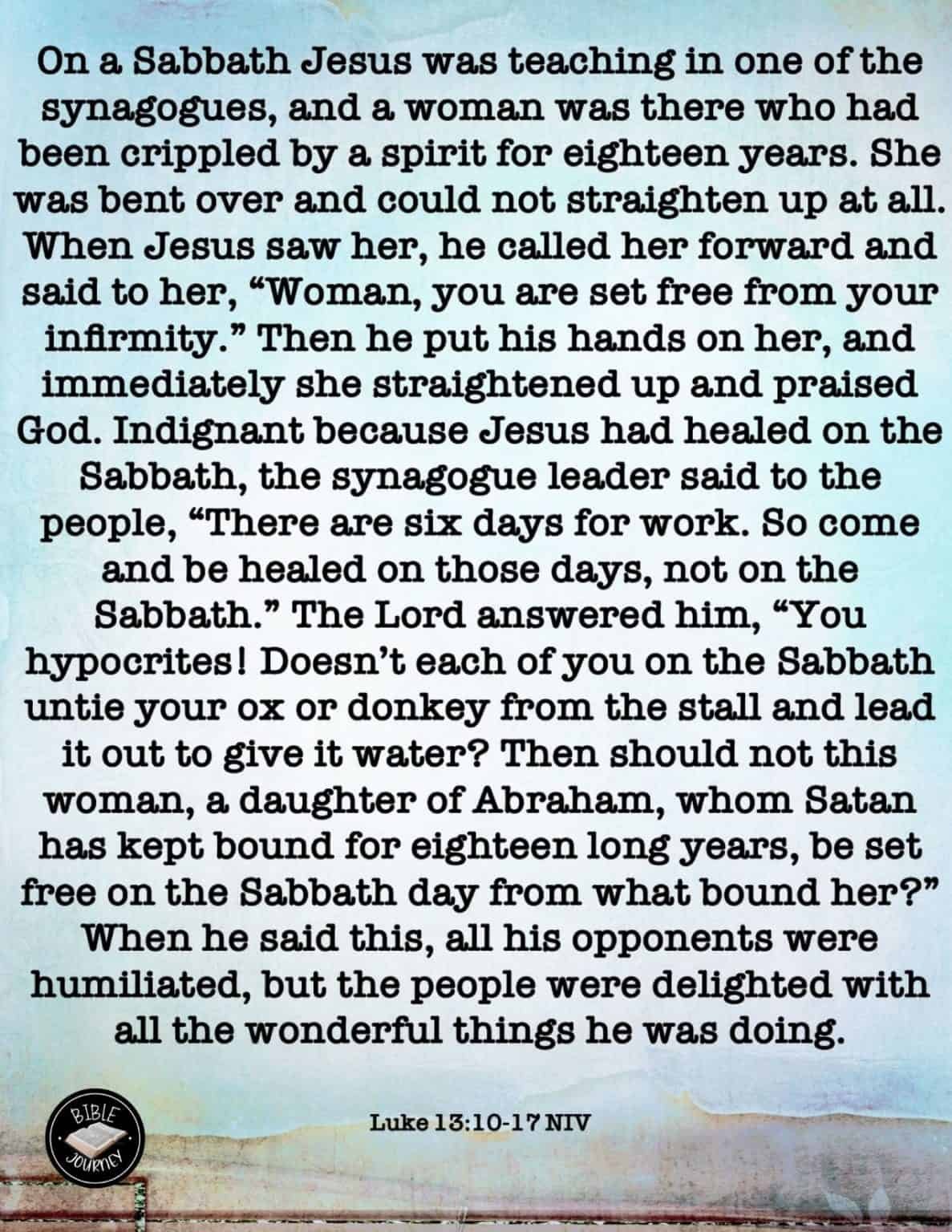 Luke 13 10 17 Niv Picture Bible Verse