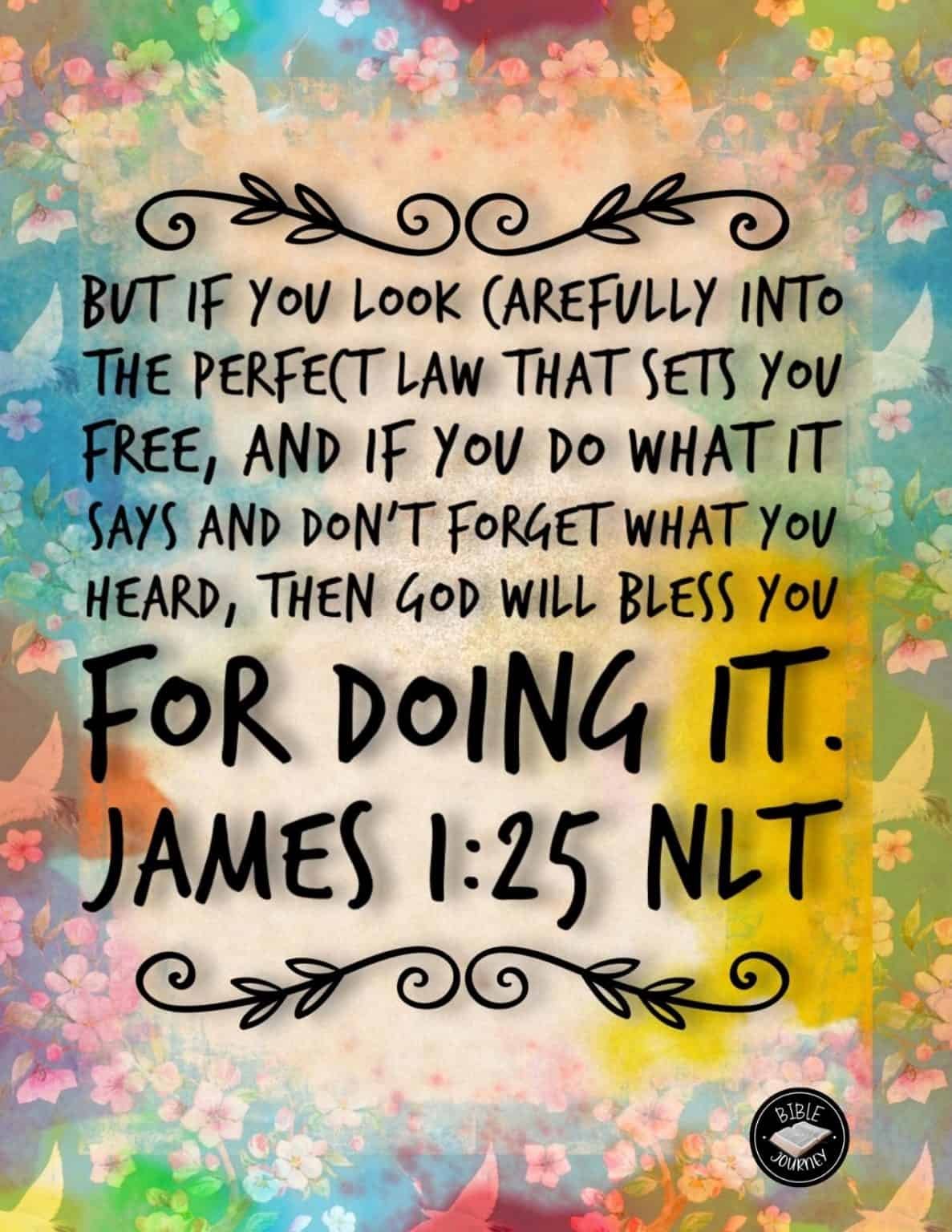 James 1:25 NLT - Picture Bible Verse