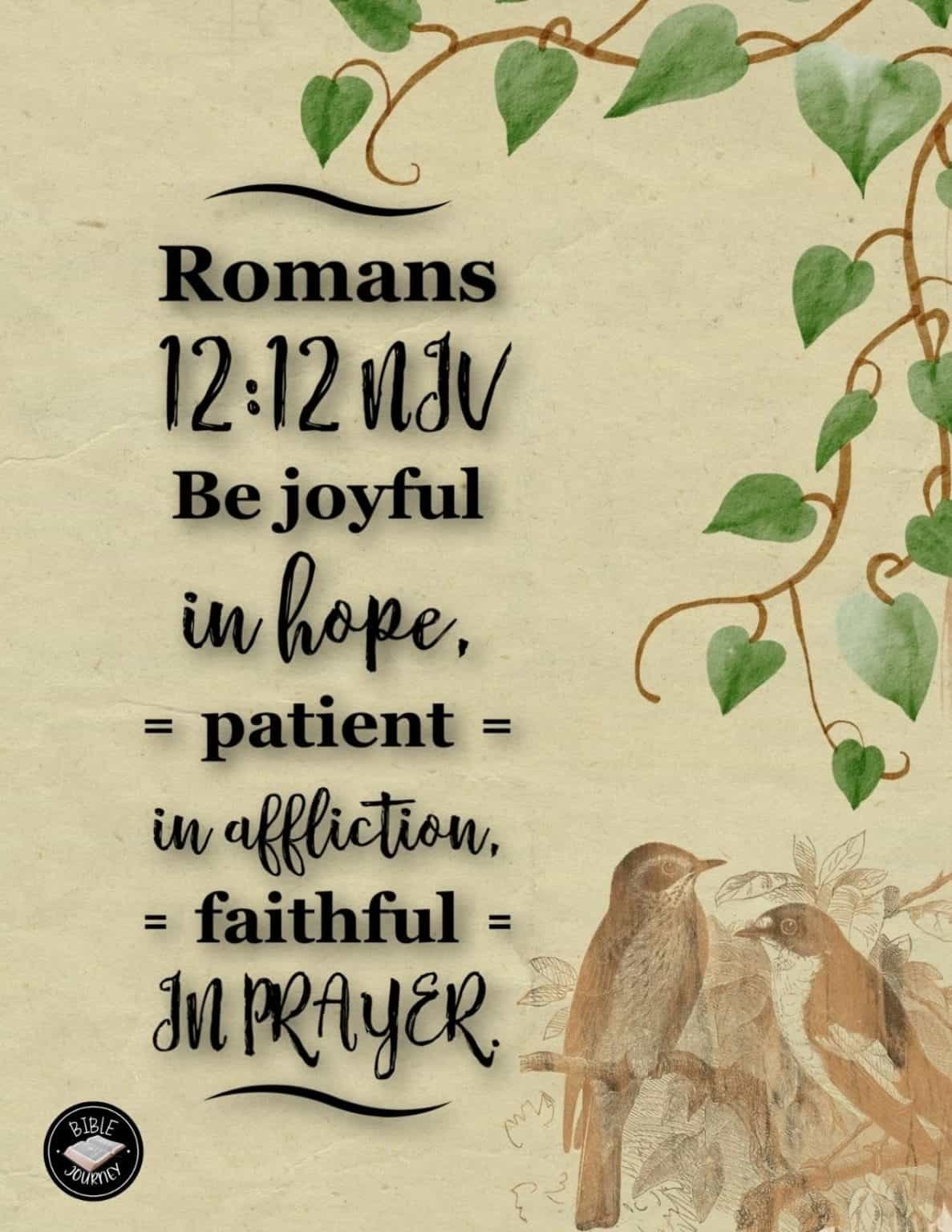Romans 12:12 NIV - Picture Bible Verse