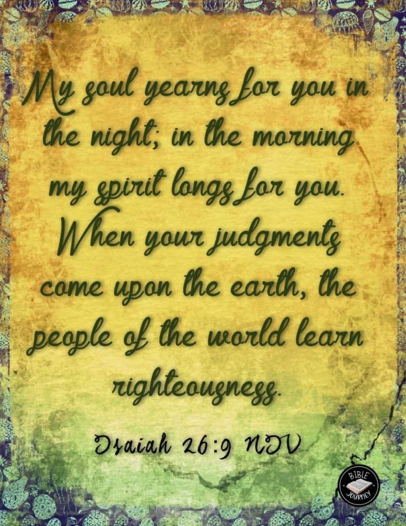 Isaiah 26:9 NIV - Picture Bible Verse