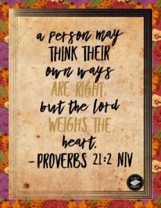 Proverbs 21:2 NIV - Picture Bible Verse