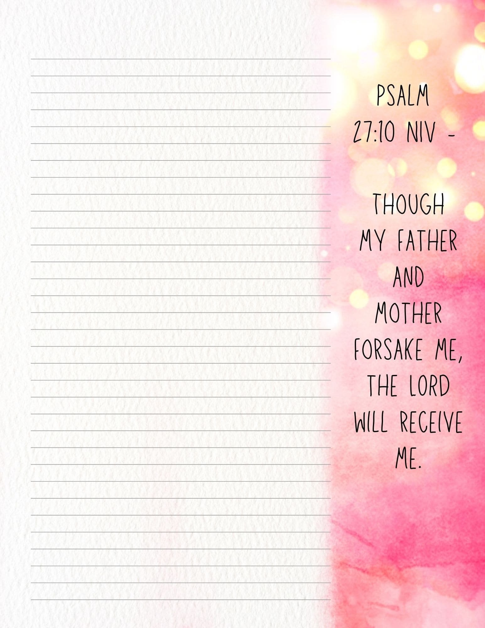Christian Stationery For Psalm 27 10 Christian Stationery For Psalm 27 10