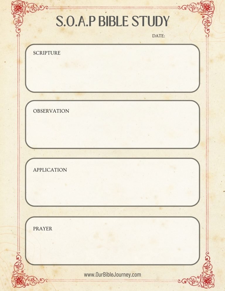 SOAP Method of Bible Study PDF: Printable SOAP Method Study Sheets