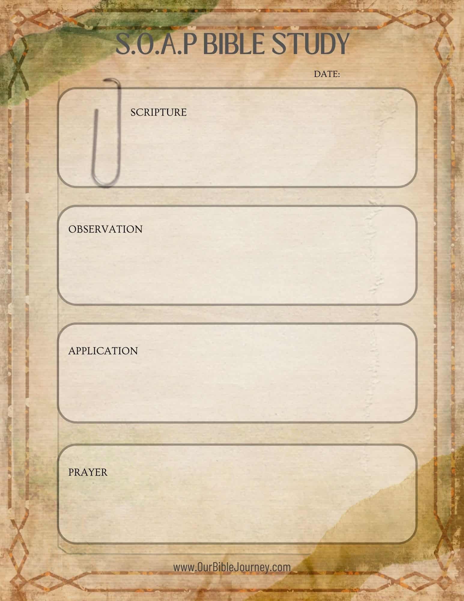 SOAP Method of Bible Study PDF: Printable SOAP Method Study Sheets